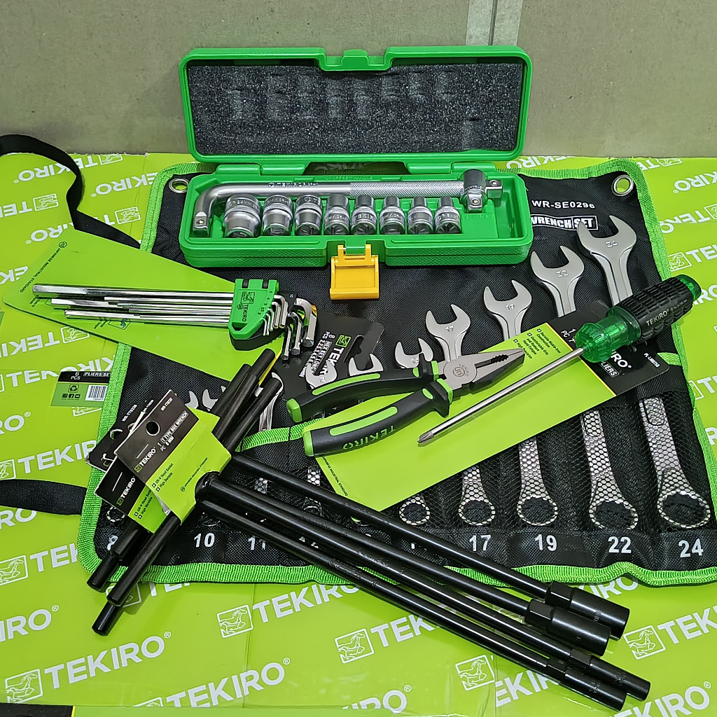 Jual Paket Bengkel / Alat Bengkel Lengkap TEKIRO / Tools Set / Kunci Sok / Ring Pas / Kunci L ...
