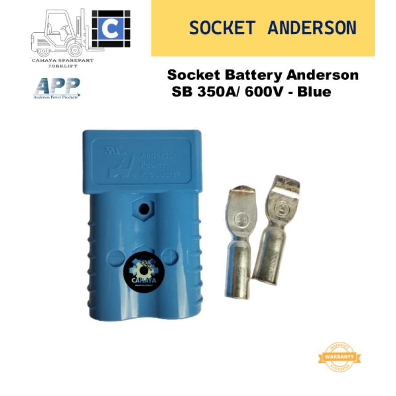 Jual Socket battery Anderson SB 350A 600V BLUE (Sparepart forklift ...