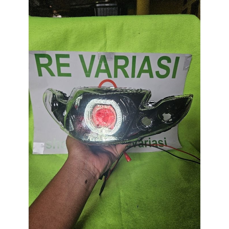Jual REFLEKTOR COSTUME BILED VEGA R NEW WARNA PUTIH ( 3.5 IN ) | Shopee ...