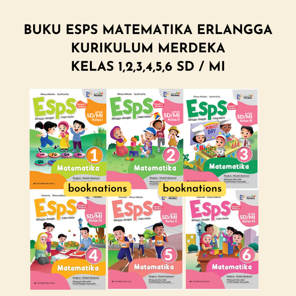 Jual Buku ESPS MATEMATIKA kelas 1 2 3 4 5 6 SD / MI Kurikulum Merdeka Penerbit ERLANGGA | Shopee ...