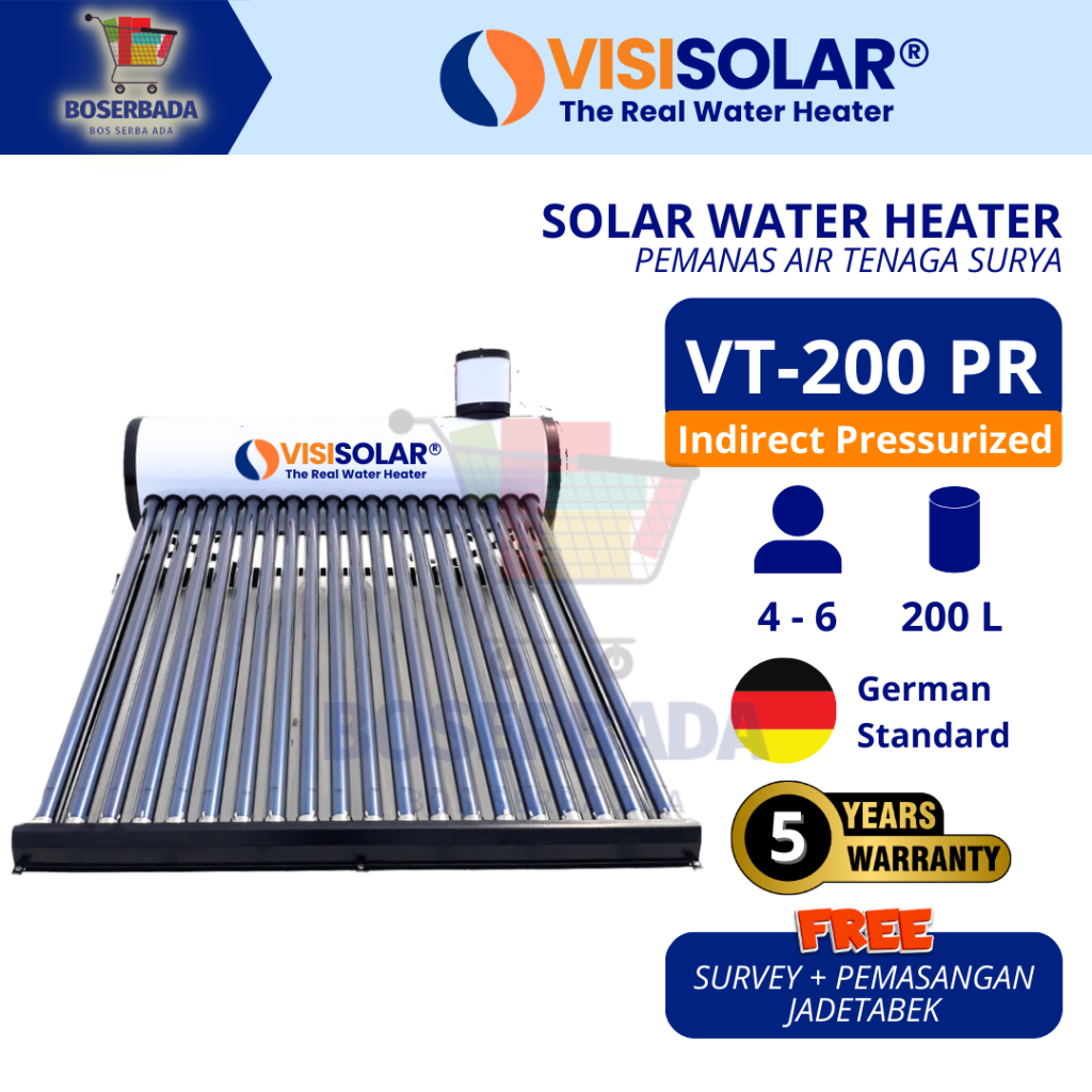 Jual VISI SOLAR - VT-200 PR Pemanas Air Surya / Solar Water Heater ...