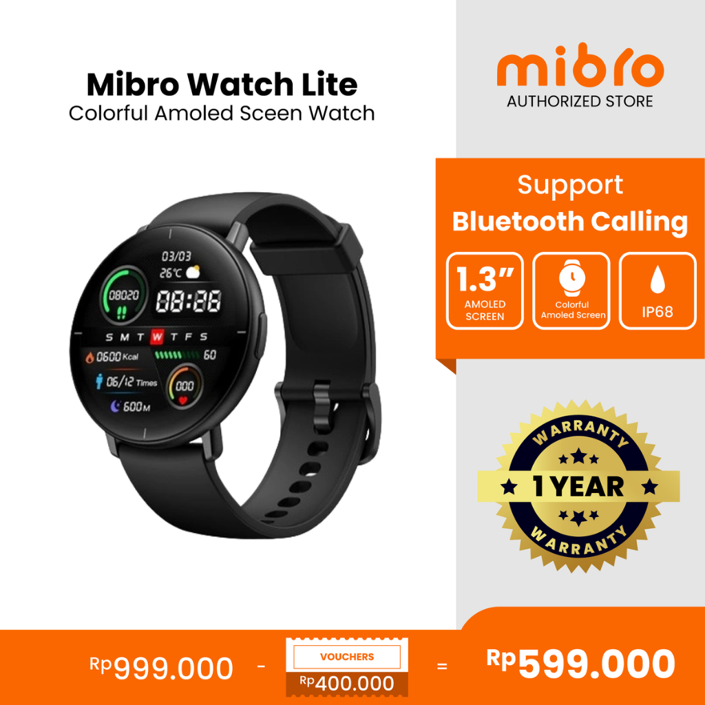 Jual Mibro Official Lite (1.3 Inch Smartwatch/ Jam Tangan Pintar Amolen ...
