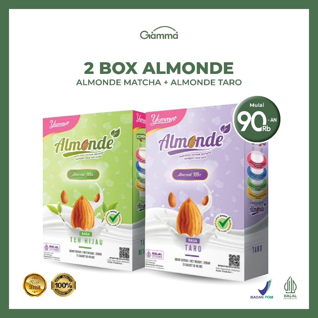 Jual Paket 2 Box Almonde 90rb-an Yummys Almond ALMONDE Susu Almond ...
