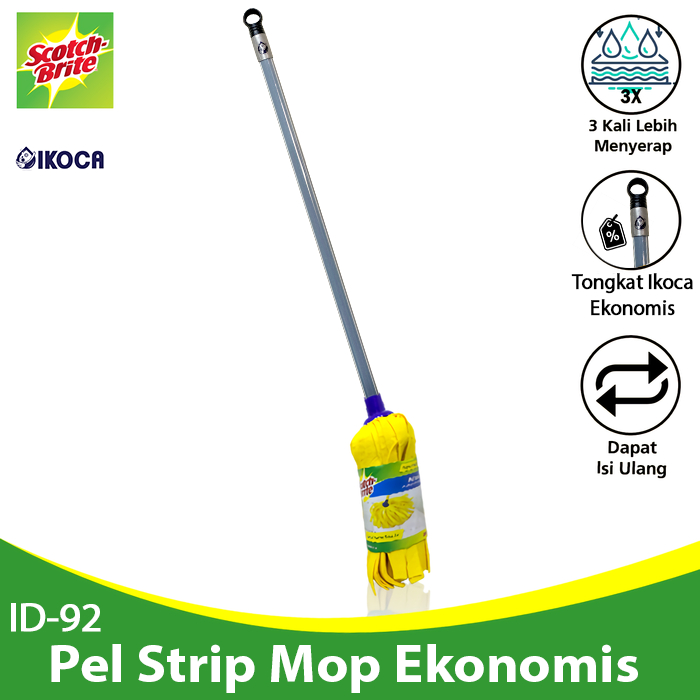 Jual OCA 3M Scotch-Brite 3M Tongkat Ikoca Pel Strip Kuning Ekonomis Set Pel Lantai ID-92 ...