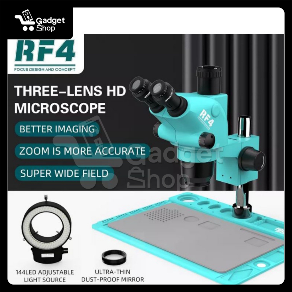 Jual Microscope Trinocular RF4 RF-6565TVD2 65X Zoom Stereo Workbench + LAMPU MIKROSKOP ORIGINAL ...