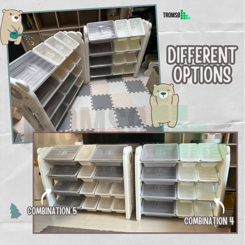 Jual Tromso Cute Bear Toys Storage Rack / Rak Mainan Anak anti debu ...