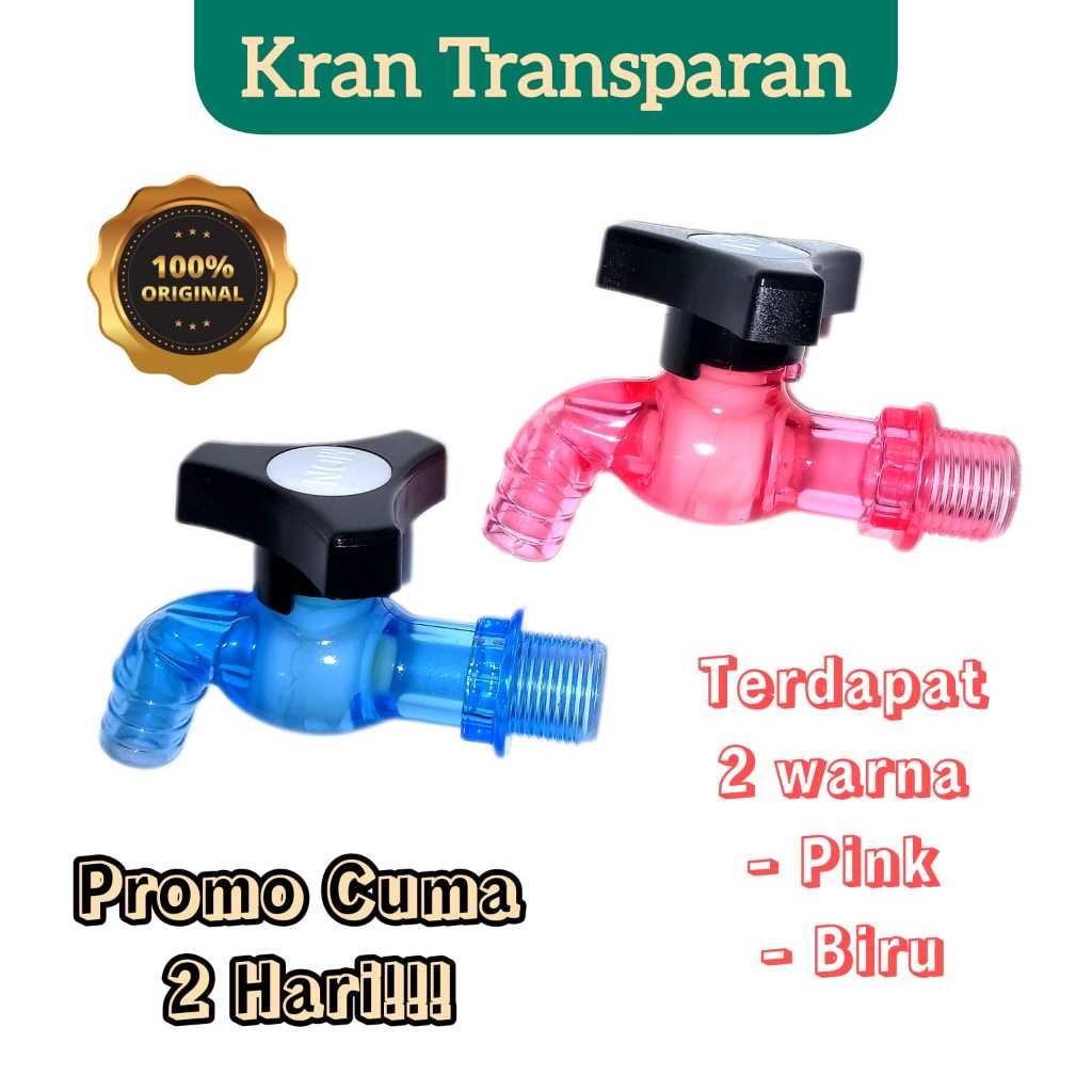 Jual Keran Air Baling 1/2 Inch Kran Air Pvc Kran Plastik Transparan 1/2 inchi Free Drat 3/4 Inch ...