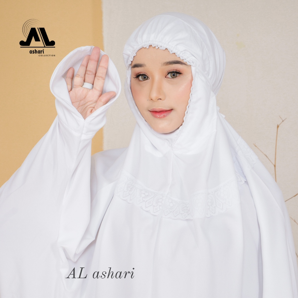 Jual Mukena Terusan Dewasa Katun Putih Polos Renda Mewah Putih Senada ...