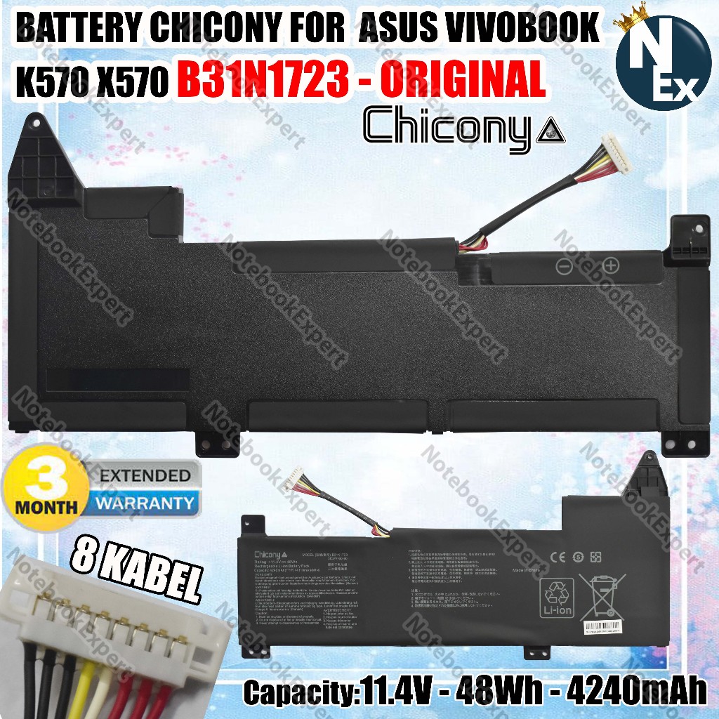 Jual BATTERY CHICONY FOR ASUS VIVOBOOK K570 X570 B31N1723 - ORIGINAL | Shopee Indonesia