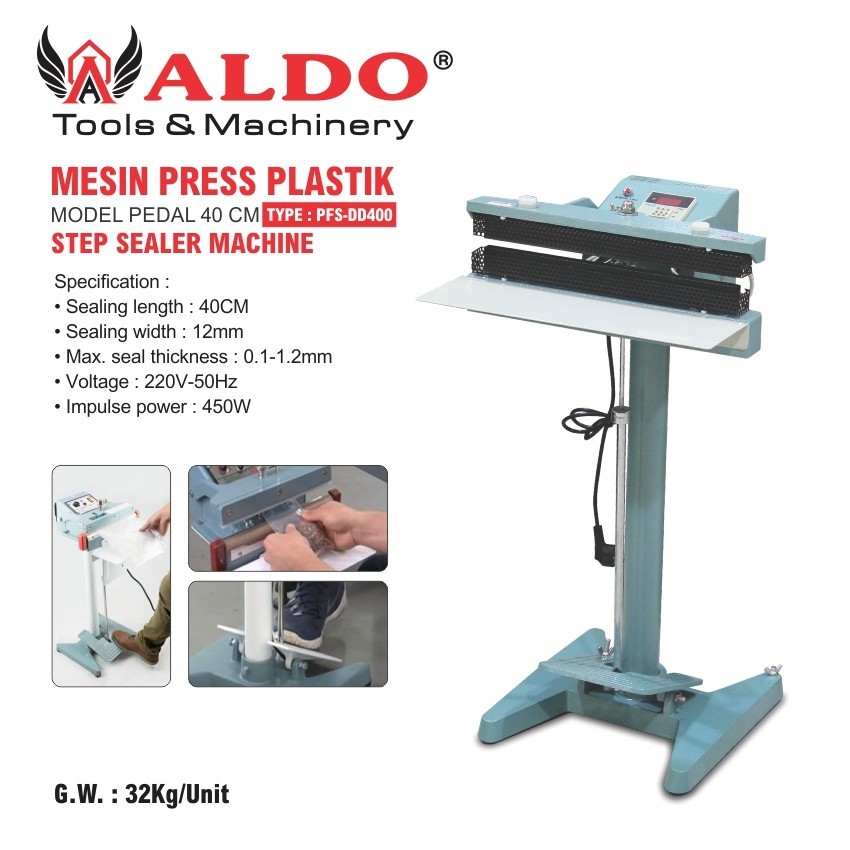 Jual MESIN PRESS PLASTIK MODEL PEDAL 40 CM PFS-DD400 /STEP SEALER ...
