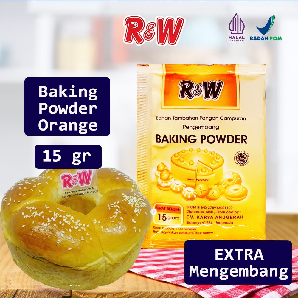 Jual Baking Powder Pengembang Kue Rajawali R&W RW 15 gr Orange Extra ...
