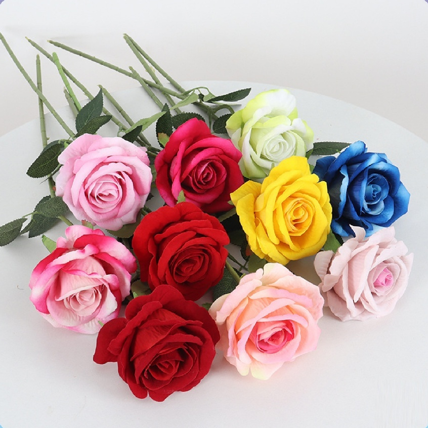 Jual Bunga Mawar 1 tangkai Bunga Artficial Rose / Bunga Palsu Plastik ...