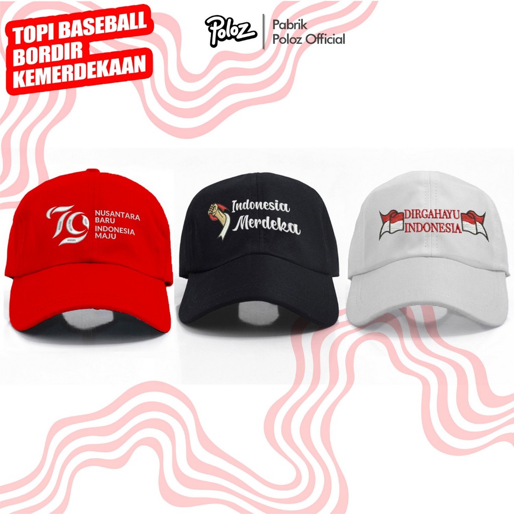 Jual Topi Anak Topi Dewasa topi merah putih Baseball Bordir Ready Tema ...
