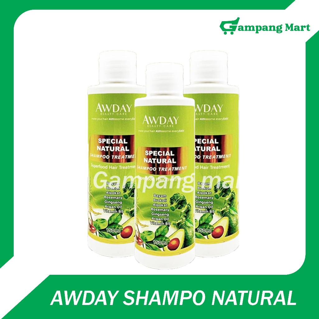 Jual Shampoo sayur Awday / shampo natural superfood awday / sampo bayam ...