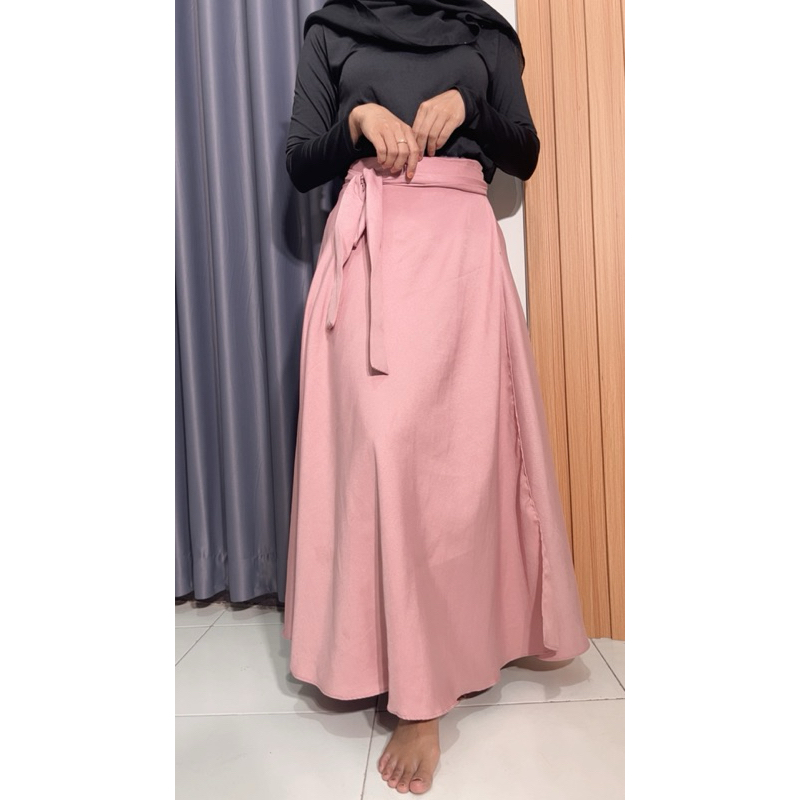 Jual Rok Flare Wanita - Rok Lilit polos | Shopee Indonesia