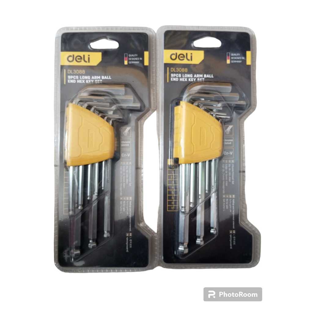 Jual Deli long Ball end Hex key set (Silver) - Kunci L Ballpoint ...