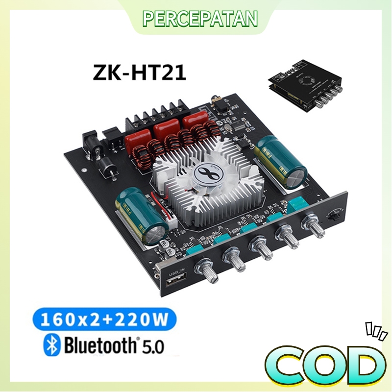 Jual 【ZK-HT21】 Bluetooth digital power amplifier amplifier 2.1 channel 【TDA7498E】 subwoofer nada ...