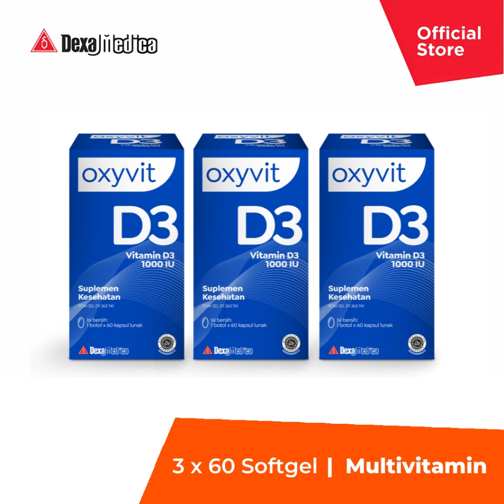 Jual Oxyvit Multivitamin D3 1000 IU 60 Softgel - Triple Pack | Shopee ...