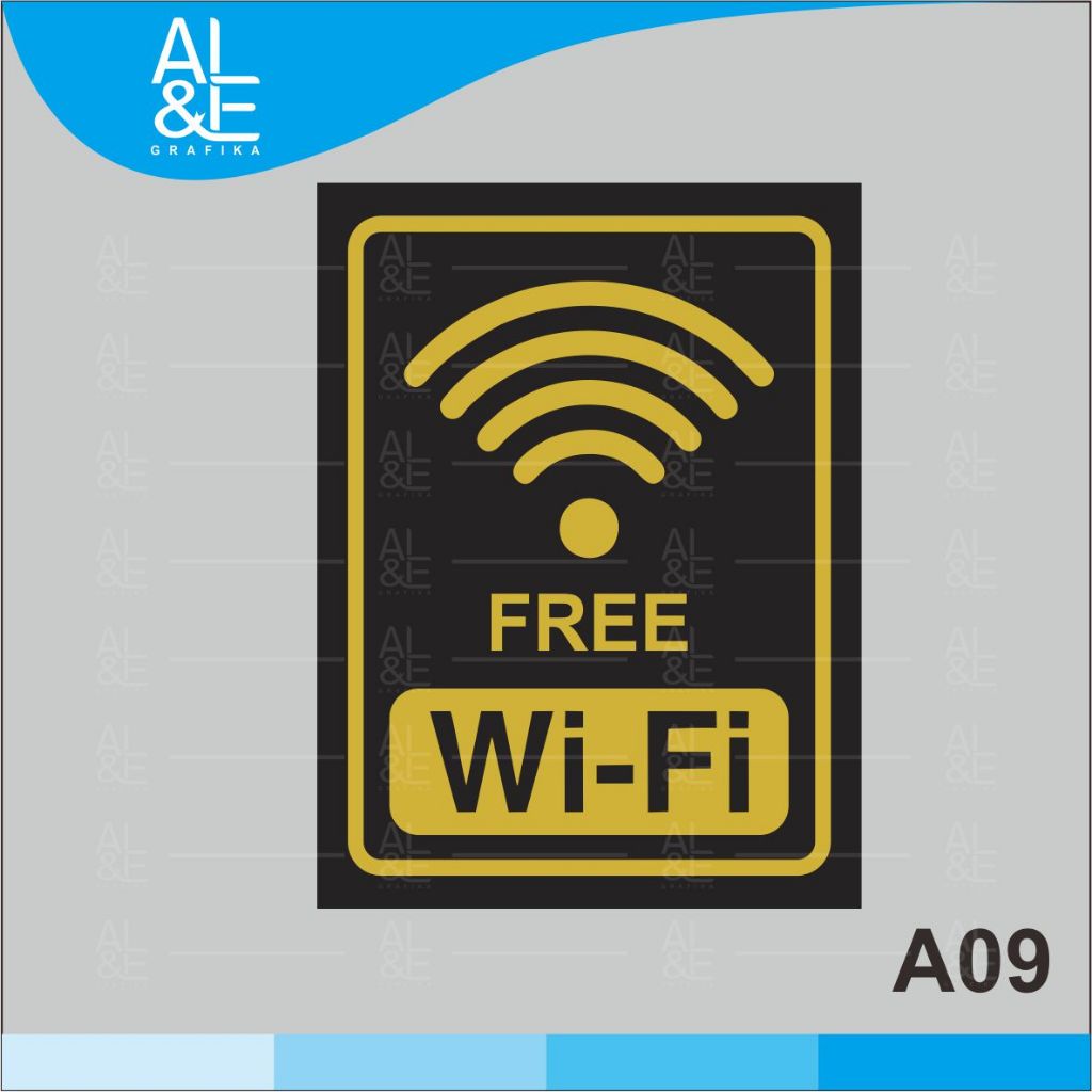 Jual A09 - Acrylic Sign, Stiker Akrilik Free WiFi, Tahan Air, Tidak ...