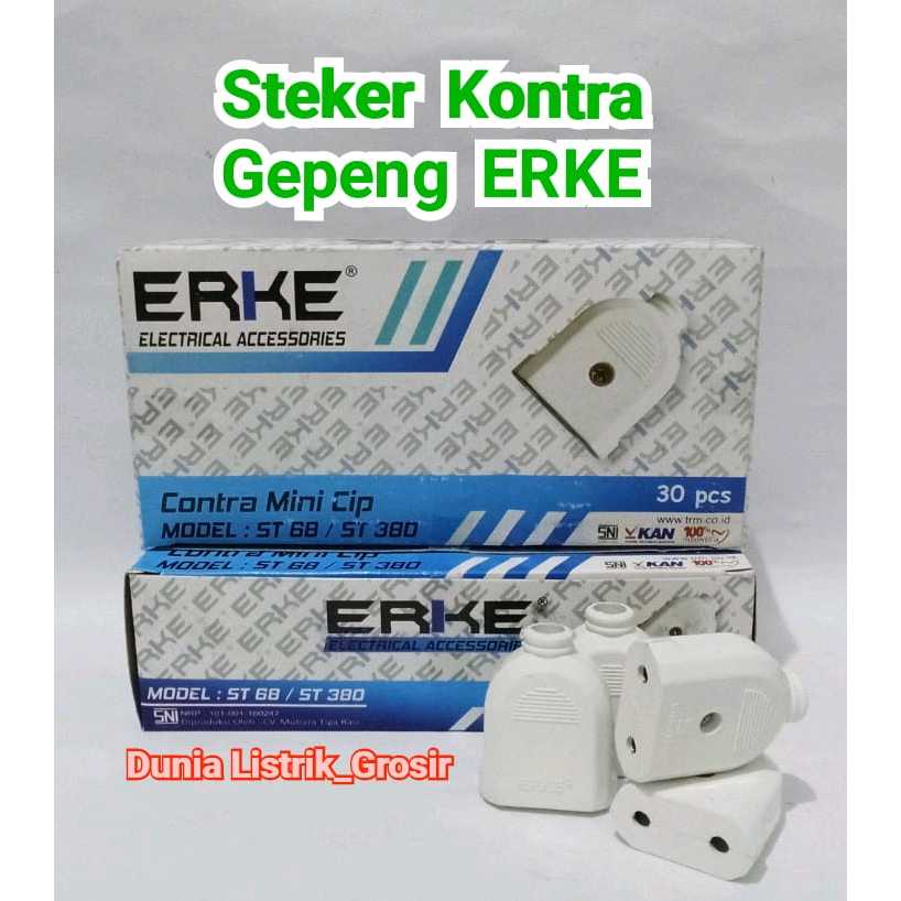 Jual Kontra Steker Gepeng Erke / Contra Mini Cip Erke ST 380 Putih SNI GROSIR MURAH!!! | Shopee ...