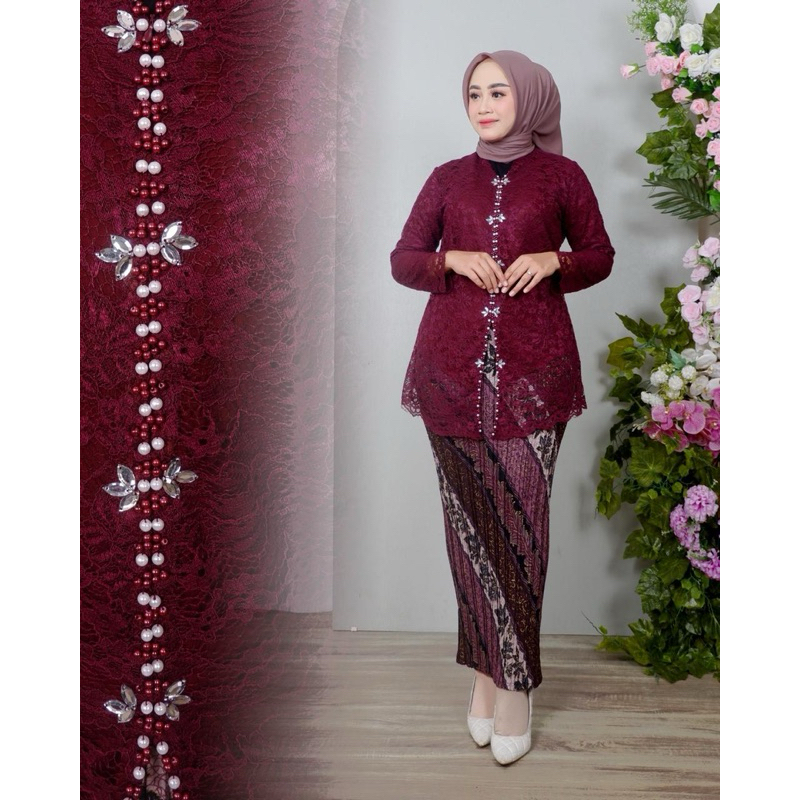 Jual Setelan Dan Atasan Kebaya Encim Mix Payet Brukat Rok Plisket ...