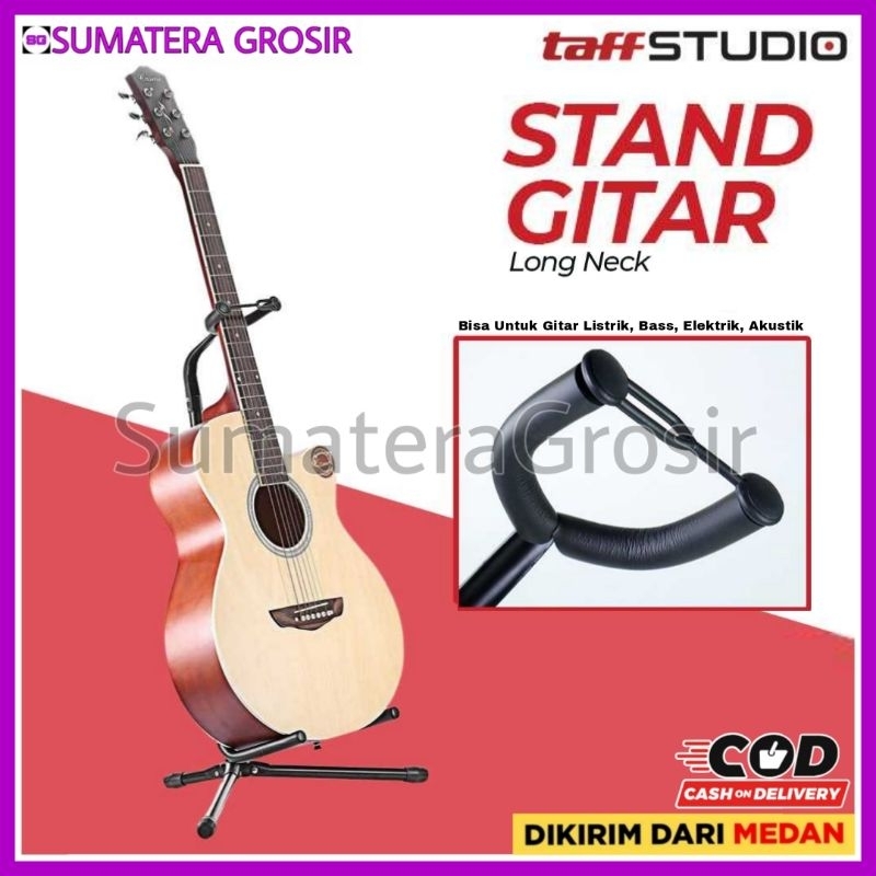 Jual TaffSTUDIO Stand Gitar Long Neck Adjustable Guitar Stand Aluminium ...