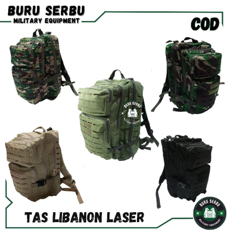 Jual tas ransel TNI libanon model laser COD buruserbu | Shopee Indonesia