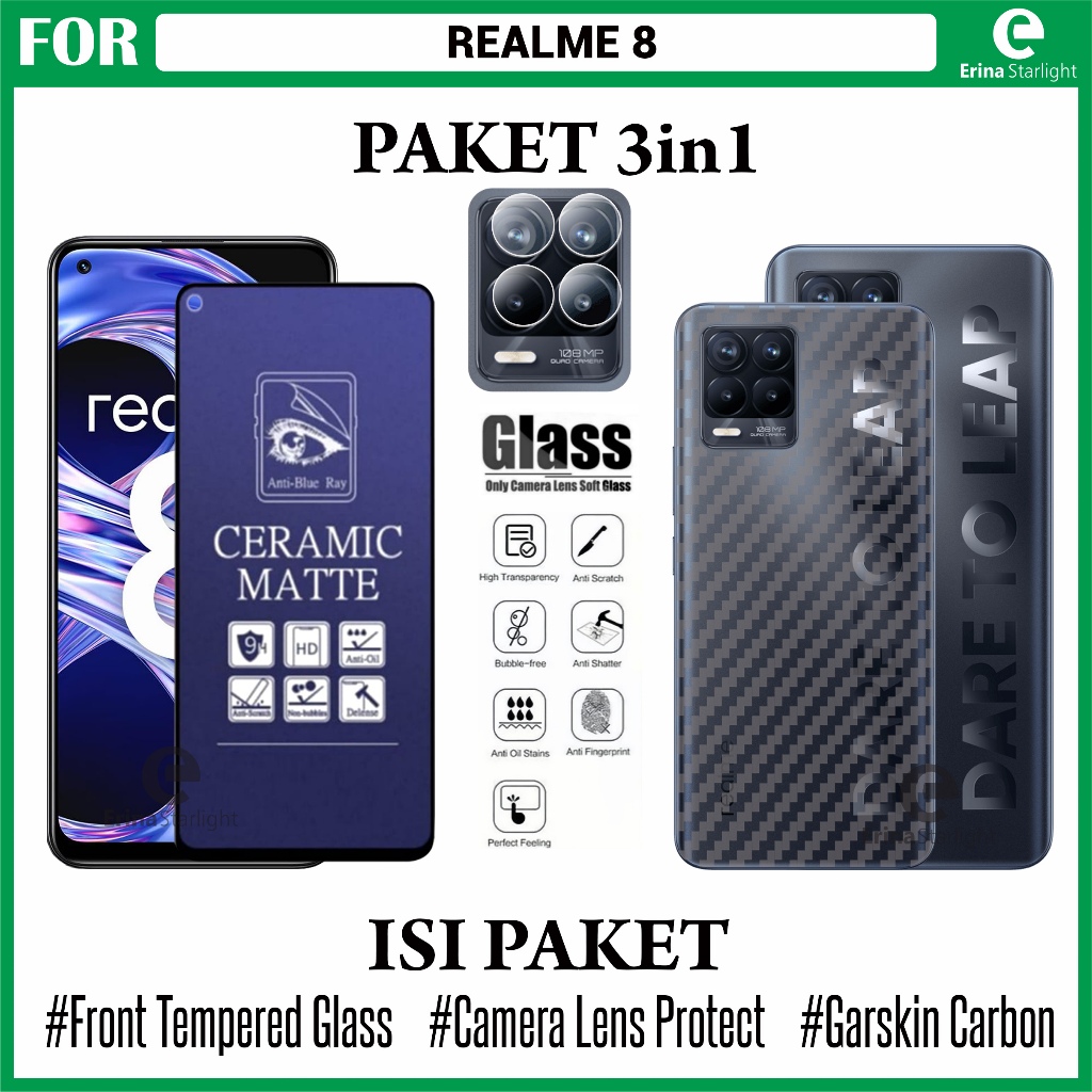 Jual Paket 3in1 Tempered Glass Realme 8 8i 8 5G 8 Pro 8s 5G Free ...