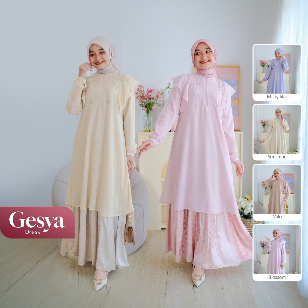 Jual Gesya Gamis Payet Premium Ceruty Exclusive Series (GAMIS SAJA ...
