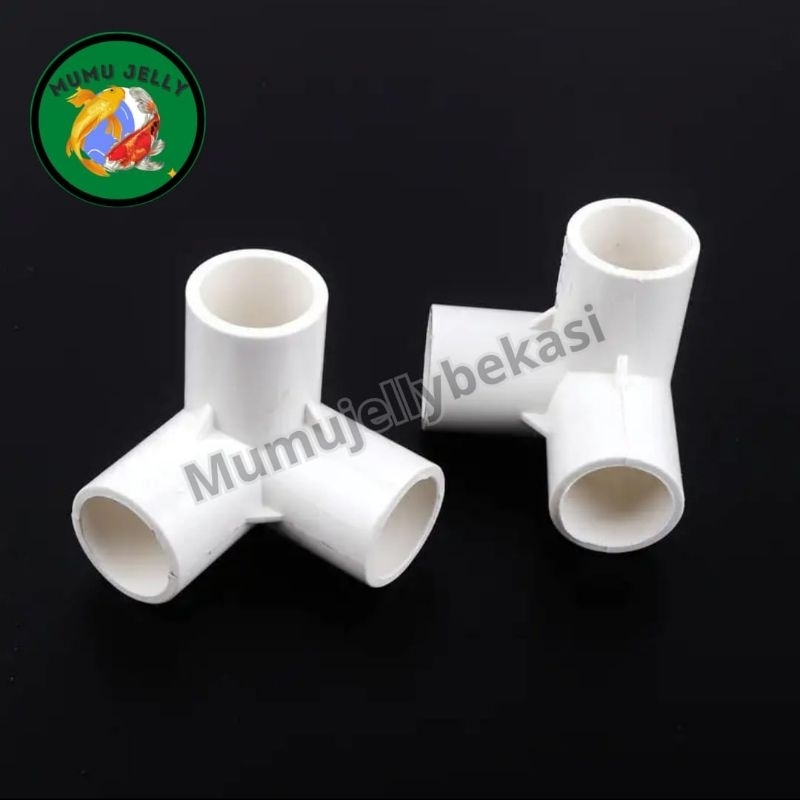 Jual fiting 3 way tee 3 way sambungan pipa tee elbow tee kaki 3-white ...