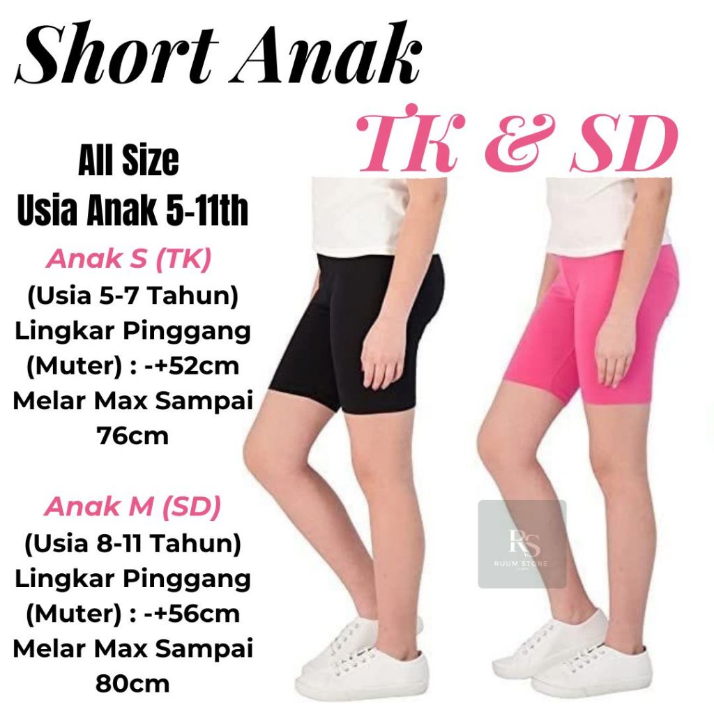 Jual Celana Pendek Short Pants Dalaman Strit Anak Perempuan TK SD Bahan Spandek Lembut | Shopee ...