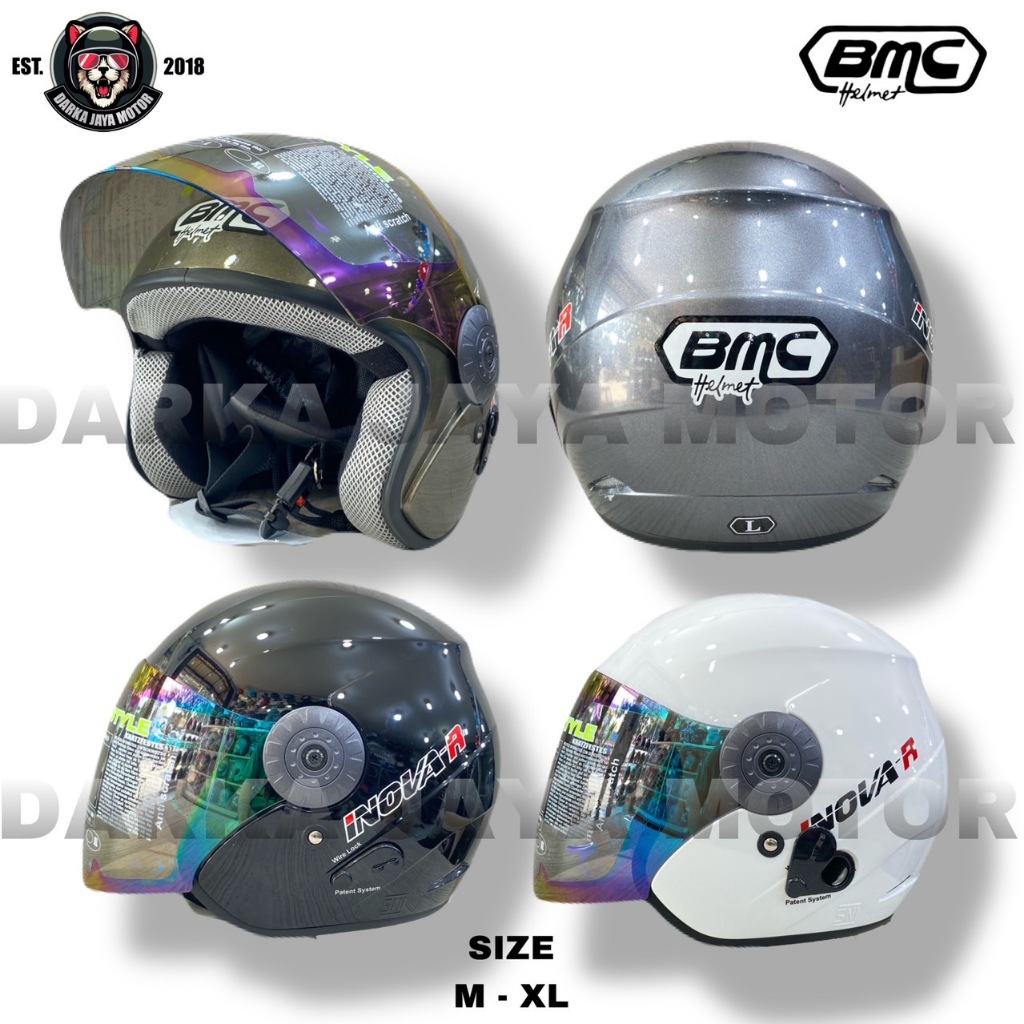 Jual HELM BMC INOVA-R | HELM HALF FACE BMC INOVA-R | Shopee Indonesia