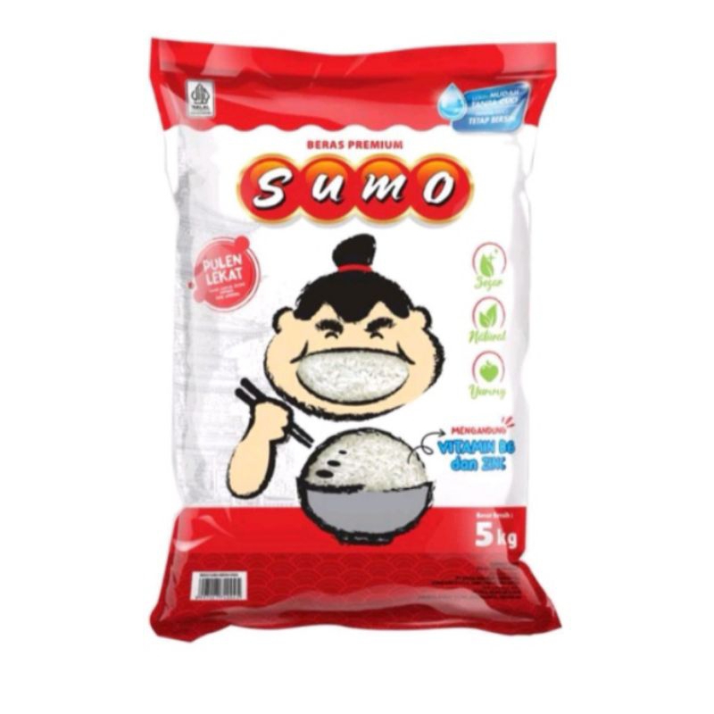 Jual Beras Sumo 5 kg kemasan merah Pulen | Shopee Indonesia