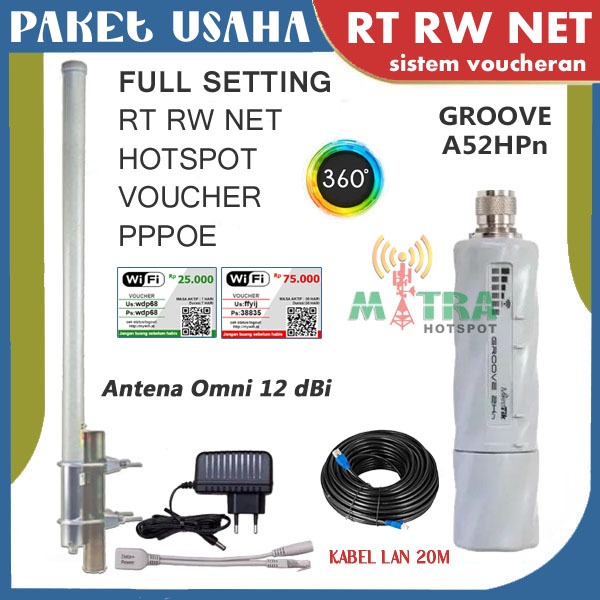 Jual Paket usaha wifi rt rw net voucher groove 360 derajat 50 user ...