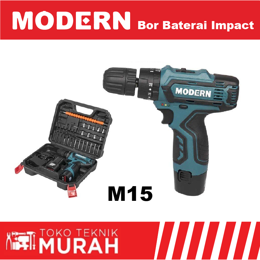Jual Modern M15 BOR Impact Cordless M-15 Bor Tembok Baterai Bor Cas ...