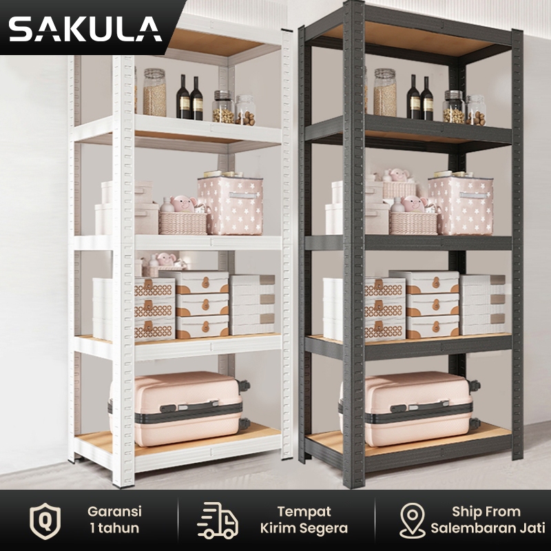 Jual SAKULA Rak Besi Siku Rak penyimpanan 5 tingkat Rak Besi 5 Susun ...