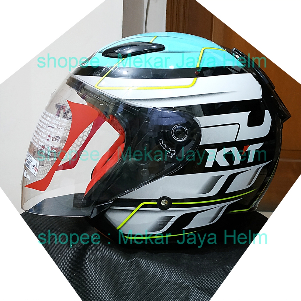 Jual Helm KYT DJ MARU MOTIF #13 (BLACK/BLUEIS) | Shopee Indonesia