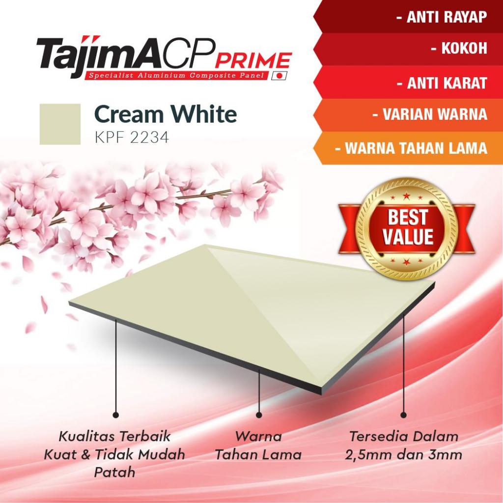 Jual ( Free Kurir Toko ) ACP TAJIMA Cream White 3mm Indoor aluminium ...