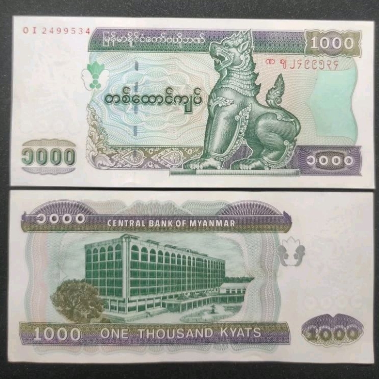 Jual Uang Kertas Asing Myanmar 1000 Kyats | Shopee Indonesia