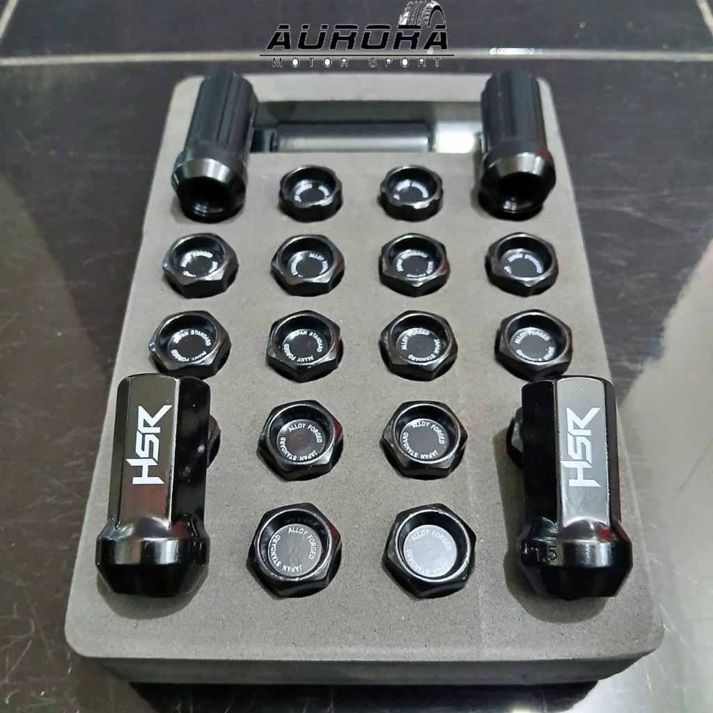 Jual Baut mur racing velg mobil DURA NUT HSR BLACK 1,5 dan 1,25 ...