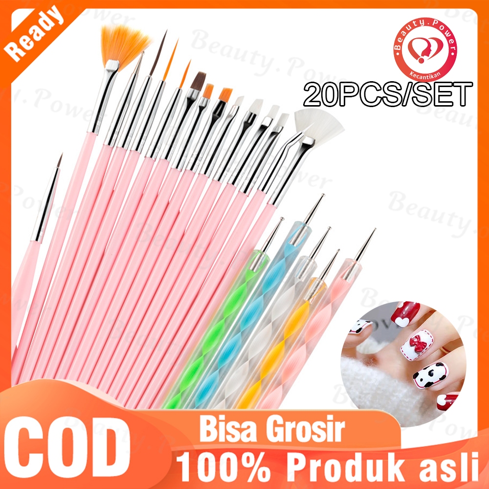 Jual 20 in 1 Kuas Kuku Nail Art Brush/Kuas Nail Art Tools UV Gel Polish ...