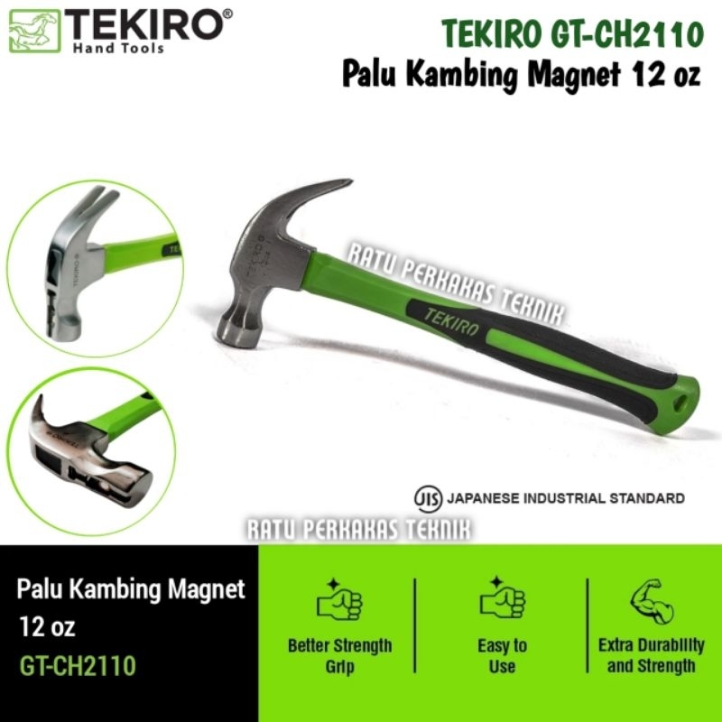 Jual Tekiro Palu Kambing Magnet 12 OZ Gagang Karet Original Claw Hammer ...