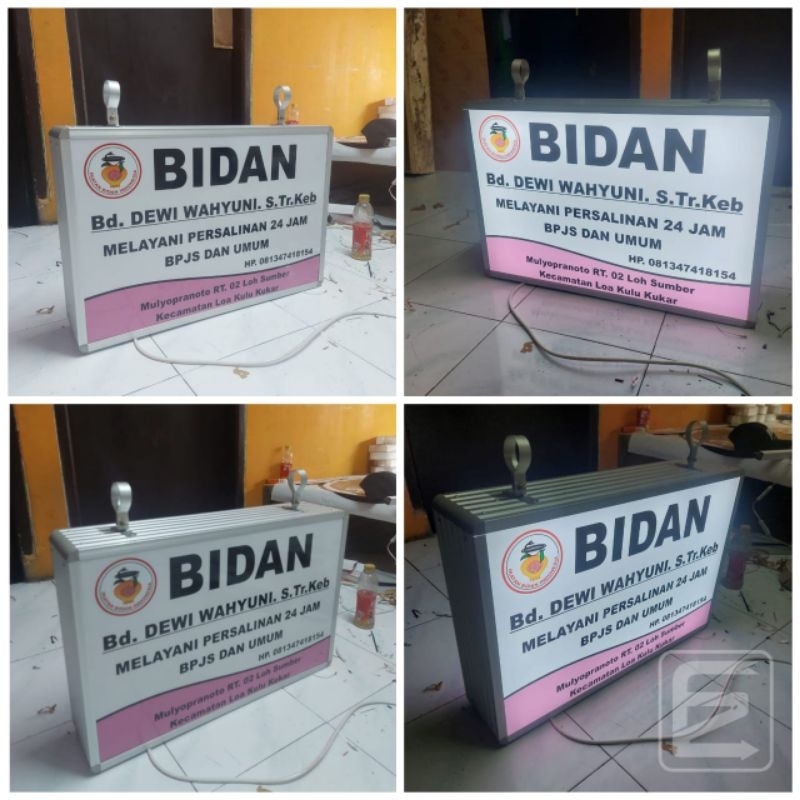 Jual NEON BOX BIDAN,MINI ATM CUSTOM 2 MUKA UK 70X50 | Shopee Indonesia