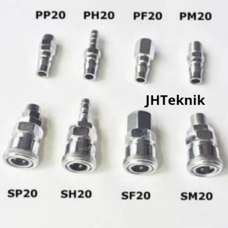 Jual JHTeknik Quick Coupler 1/4"/Sambungan Kompresor 1/4"/Sambungan ...