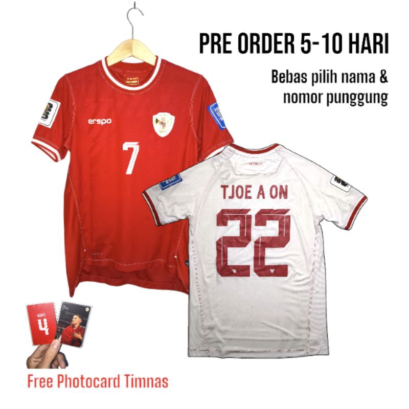Jual Jersey Original Timnas Indonesia Home & Away Erspo (Player Issue) Lengkap Nameset & Patch ...