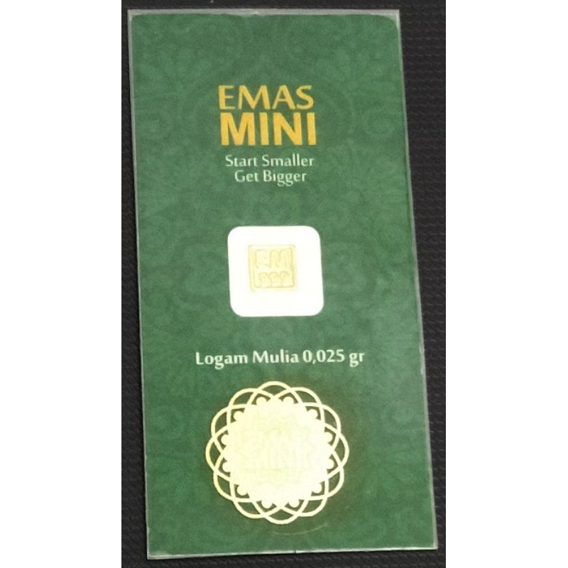 Jual Logam Mulia Emas 0,025 Gram Emas Mini | Shopee Indonesia