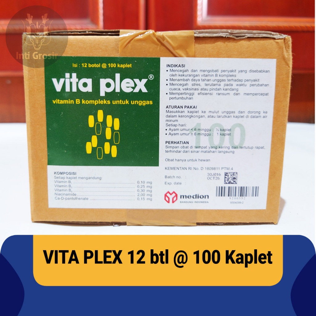 Jual Vita Plex 100 kapsul GROSIR 12 btl vitamin B kompleks Vitaplex unggas perkuat daya tahan ...