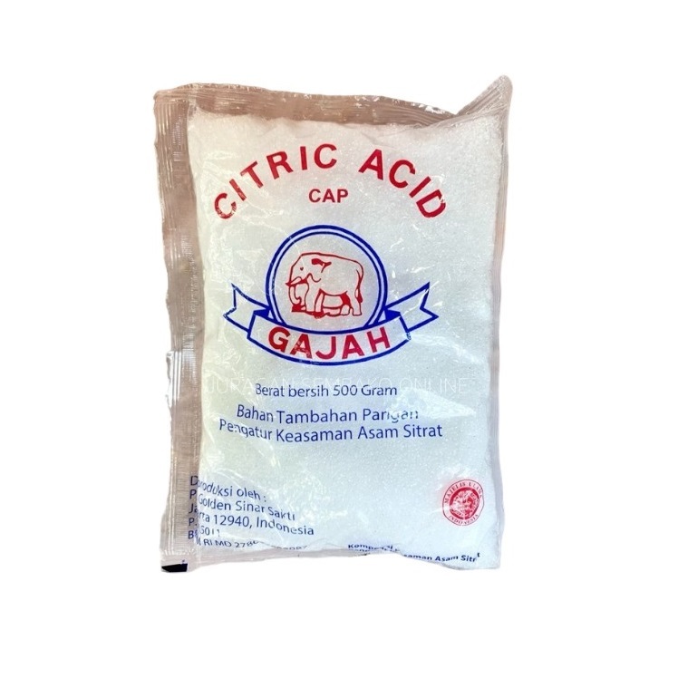 Jual Asam sitrun Citric Acid Citrun food grade Cap Gajah 50Gr 50 Gram ...