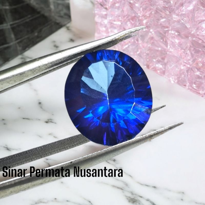 Jual Batu permata cubic zirconia London Blue topaz bangkok 9,25 skala ...