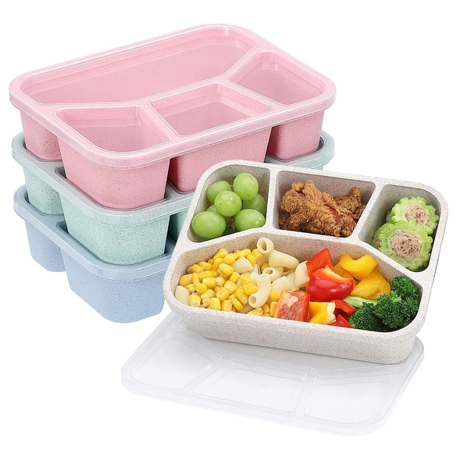 Jual Lunch Box Kotak Makan Bekal Jerami Gandum 4 Sekat Kotak Makan